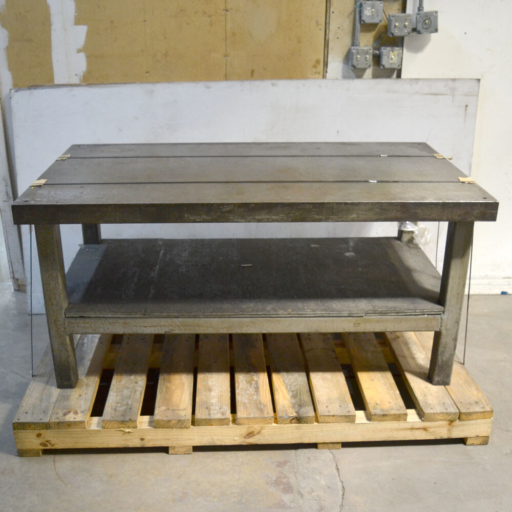 Heavy-Duty Solid-Steel Work-Shop Table 66" x 36" x 31-5/8" w/ 2-7/8 ...