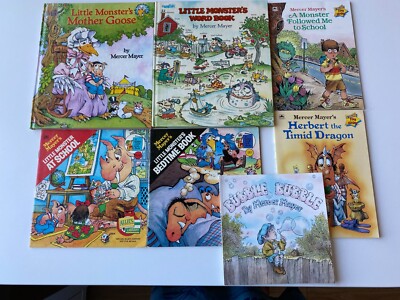 MERCER MAYER LOT 7~Bubble~Timid Dragon~Monster~Word Bk~Mother Goose ...