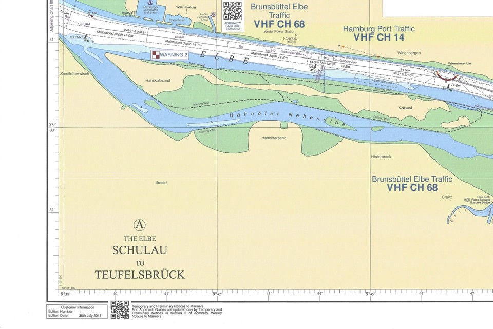 8069 Port Approach Guide The Elbe Hamburg Chart Map Maritime Marine ...