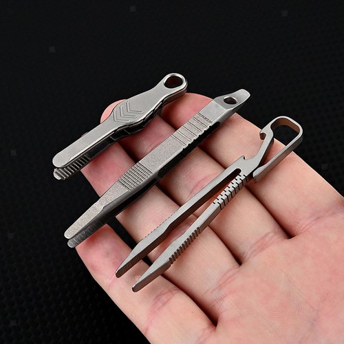 Titanium Alloy Tweezer Eyebrow Tweezer Keychain Tweezer Multifunctional ...