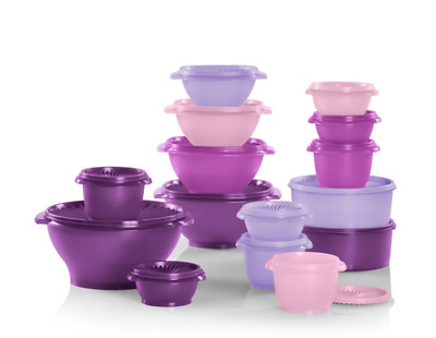 Tupperware Servalier Bowls 30 pc Set Bowls Canisters Seals Purple ...