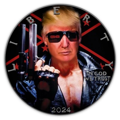 2024 1 oz American Silver Eagle Trumpinator Black Ruthenium Colorized ...