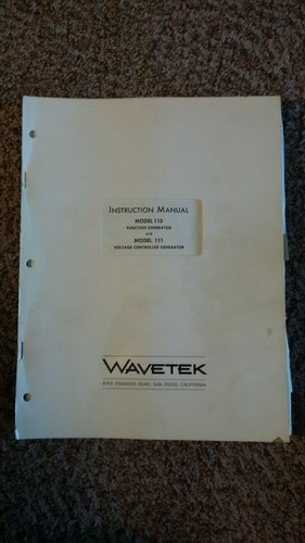 Wavetek Model 110 & 111 Function Generator Instruction Manual Service Schematics | eBay