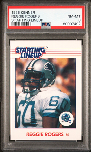 REGGIE ROGERS Detroit Lions 1988 Kenner Starting Lineup PSA 8 NM-MT Pop ...