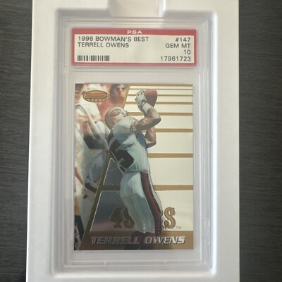 TERRELL OWENS 1996 BOWMAN'S BEST ROOKIE CARD #147 PSA 10 GEM MINT HOF ...