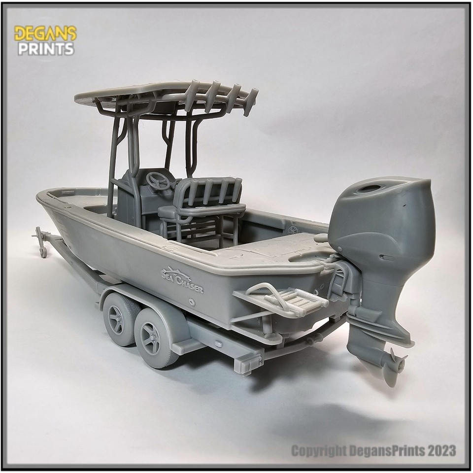 SeaChaser 23LX Center Console Boat Model & trailer kit 1-24 scale ...