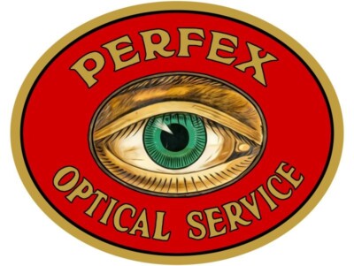 Perfex Optical Service Oval Shaped DIECUT NEW 28" Wide Sign USA STEEL ...