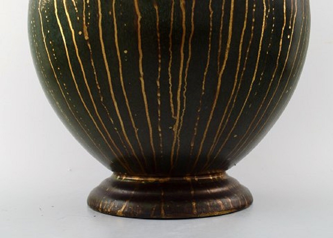 Lucien BRISDOUX (1878-1963) France. Art Deco pottery lidded vase ...