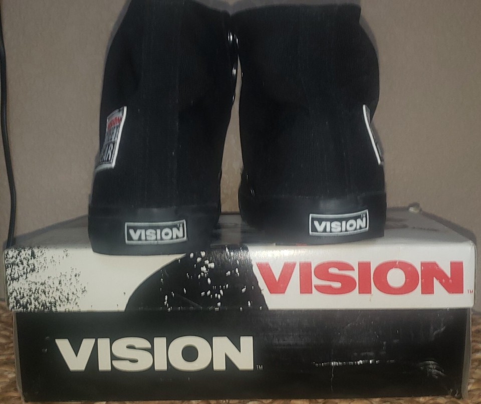 Vision Street Wear Men's canvas Hi Top Retro BLACK Skate Shoe Size US 9 ...