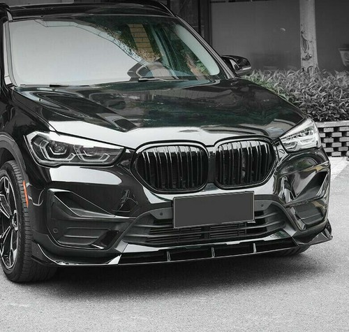 Fit For BMW X1 F48 2020-2021 ABS Black Front Bumper Diffuser Spoiler ...