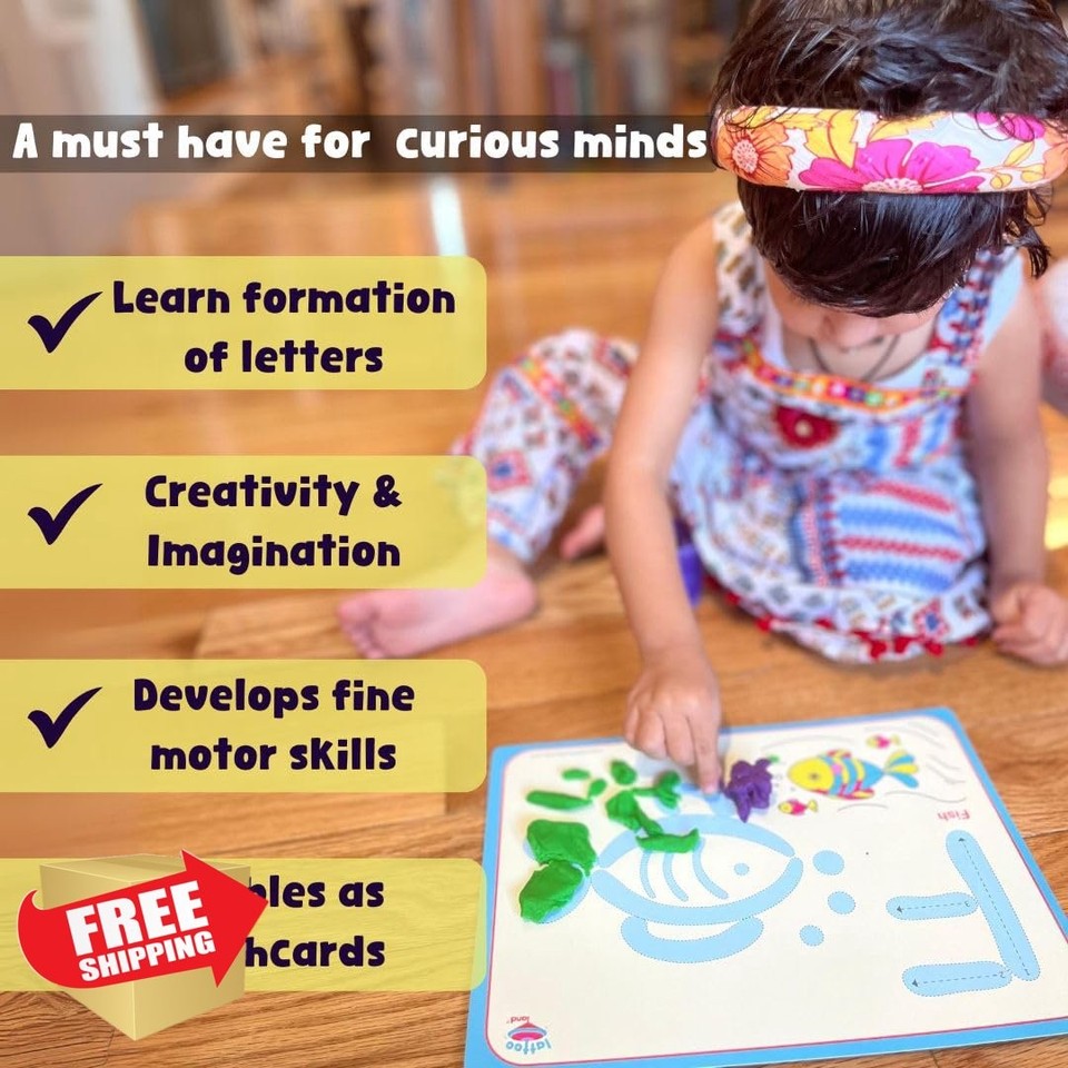 Alphabet Number Playdough Mat ABC 123 Tracing Cards Preschool Learning ...