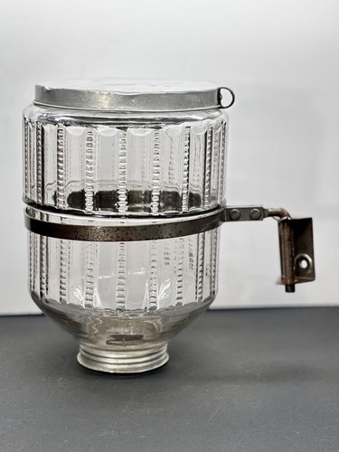 Hoosier Kitchen Cabinet Zipper Pattern Glass Swing-out Sugar Jar ...