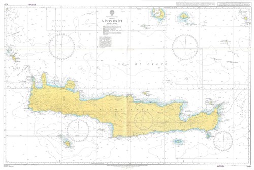 1091 Mediterranean Sea Greece Nisos Kriti Chart Map Maritime Nautical ...