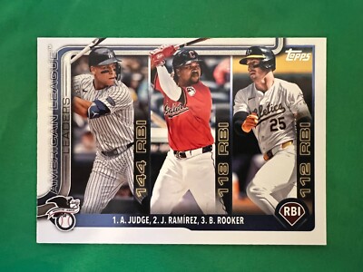 2025 Topps #29 Jose Ramirez/Aaron Judge/Brent Rooker Yankees Guardians ...