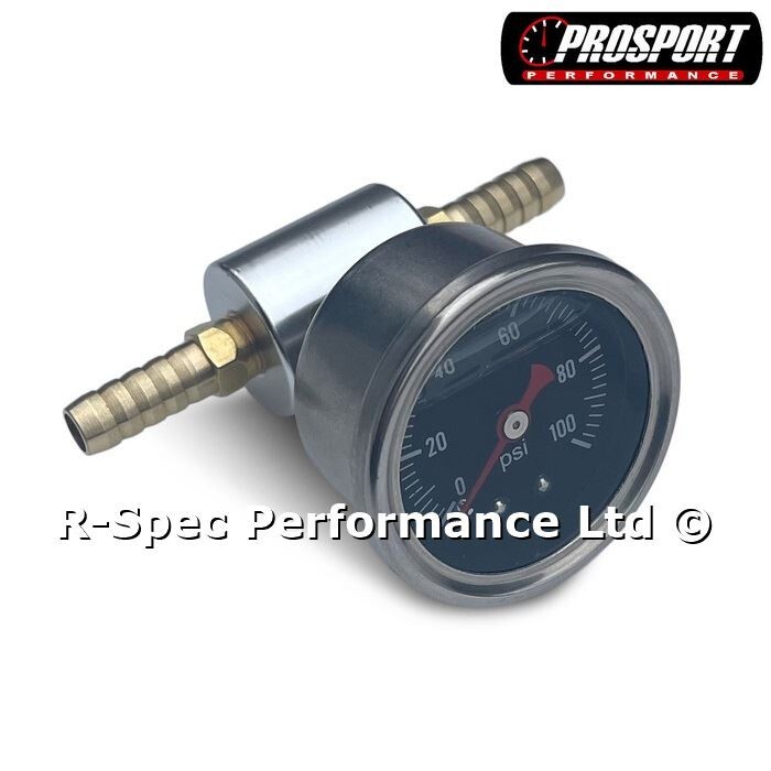 ASSEMBLED Black Face Inline Fuel Pressure Test Gauge Adaptor Kit 8mm ...