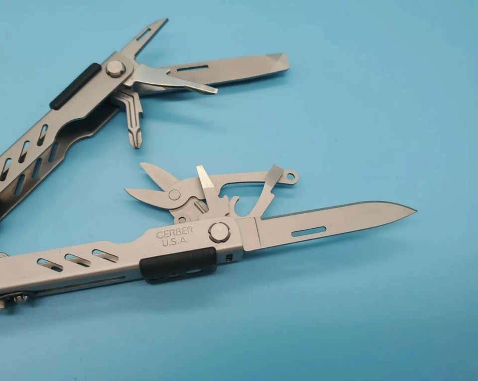Gerber Fisherman MP400 Multi Tool Silver Compact w/ Sheath *RARE ...