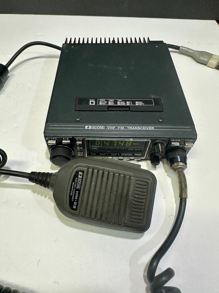 Icom IC 27A Mobile Transceiver 2 Meter Ham Radio 25W DTMF HM23 Mic ...