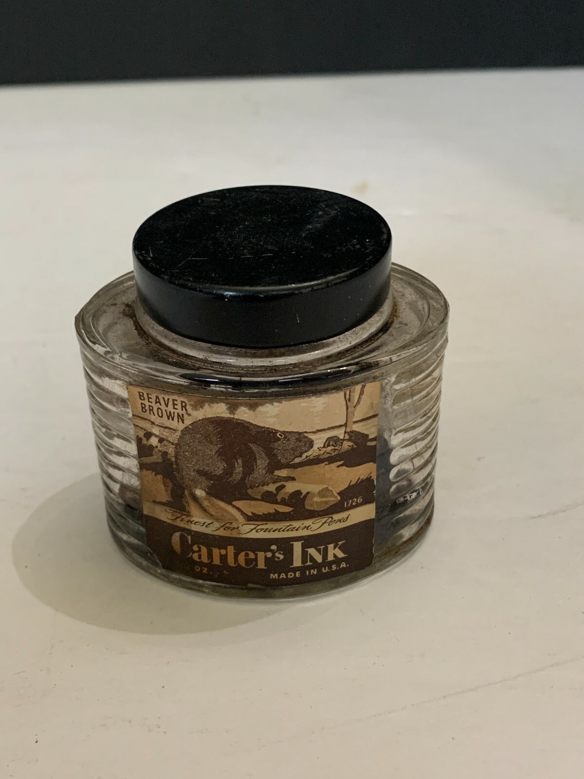 Vintage Carter's Ink Beaver Brown Glass Bottle | eBay