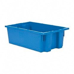 6 Pack Quantum Storage SNT180 Blue Stack & Nest Totes, 18" L x 11" W x ...