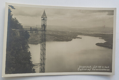 VTG 1931 RPPC HAMMETSCHWAND LIFT ELEVATOR BURGENSTOCK RESORT LUCERNE ...