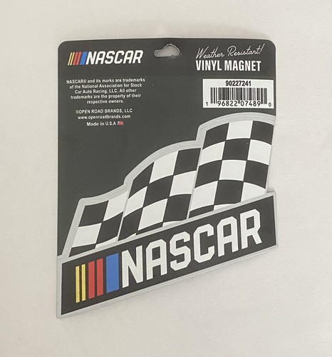 NASCAR Flag Vinyl Magnet Auto Car Decal Emblem Weather Resistant Open Road | eBay