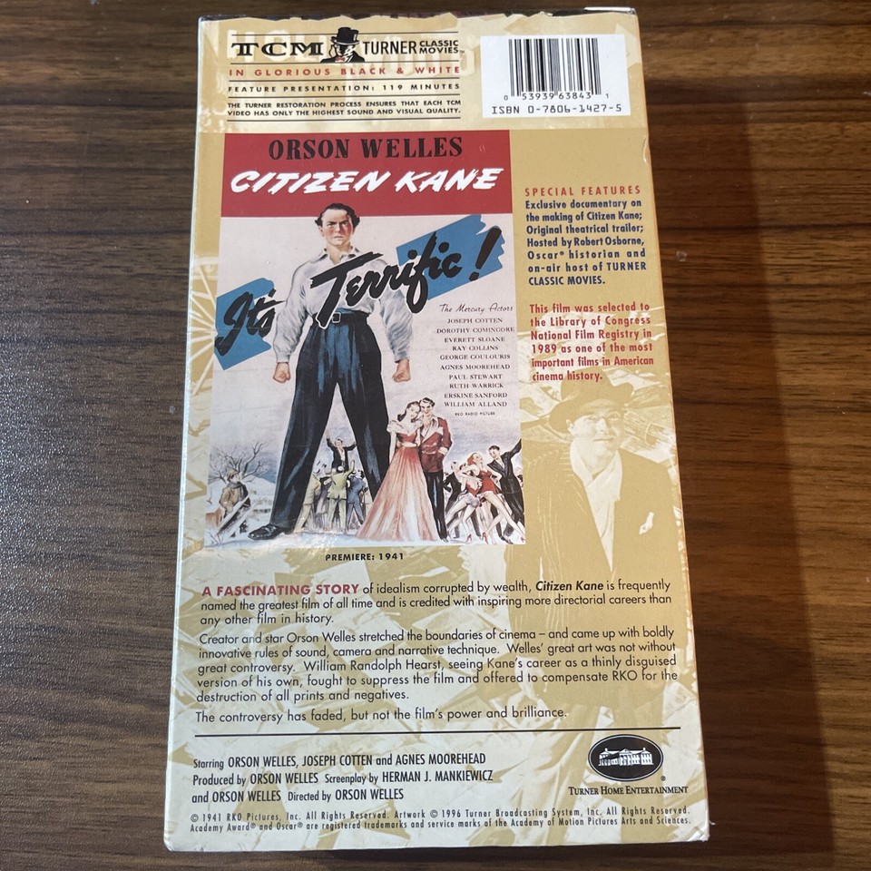 Citizen Kane (VHS, 1996) TCM Turner Classic Movies Warner Home Video ...
