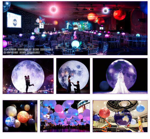 Inflatable Moon Planet Model With LED Lights Hanging Inflatable LED ...