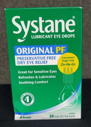 Alcon Systane Lubricant Eye Drops~ Original PF~ 30 Vials (.7ml ea)~ Exp ...