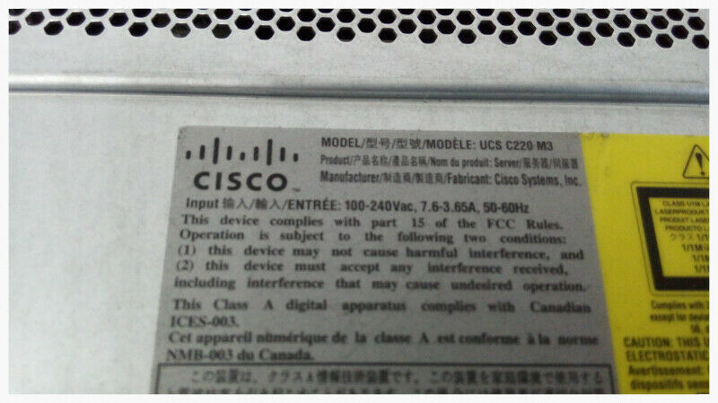Cisco-UCS UCSC-C220-M3S server Dual E5-2640 W/ 64GB Mem 2 x 300GB 10K ...