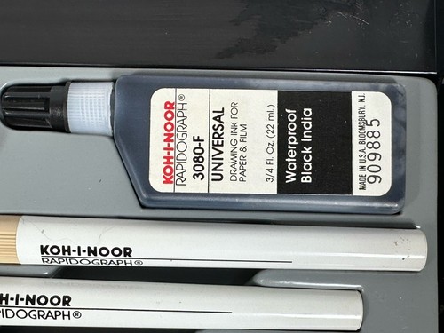 KOH I NOOR RAPIDOGRAPH 3165 6 Pieces Set 3080 F Waterproof Black India ...