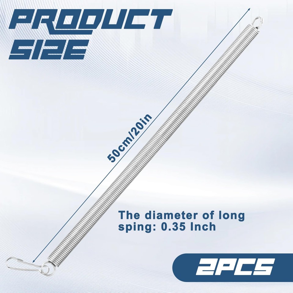 20 Inch Screen Door Spring, 2PCS Long Extension Spring Silver | eBay