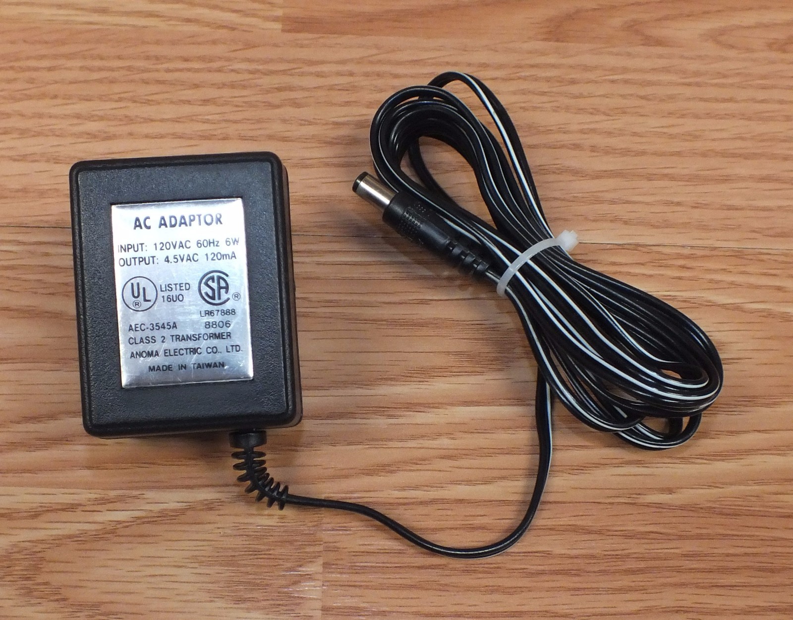 Anoma Electric (AEC-3545A) 4.5V 120mA 6W 60Hz AC Adapter Power Supply ...