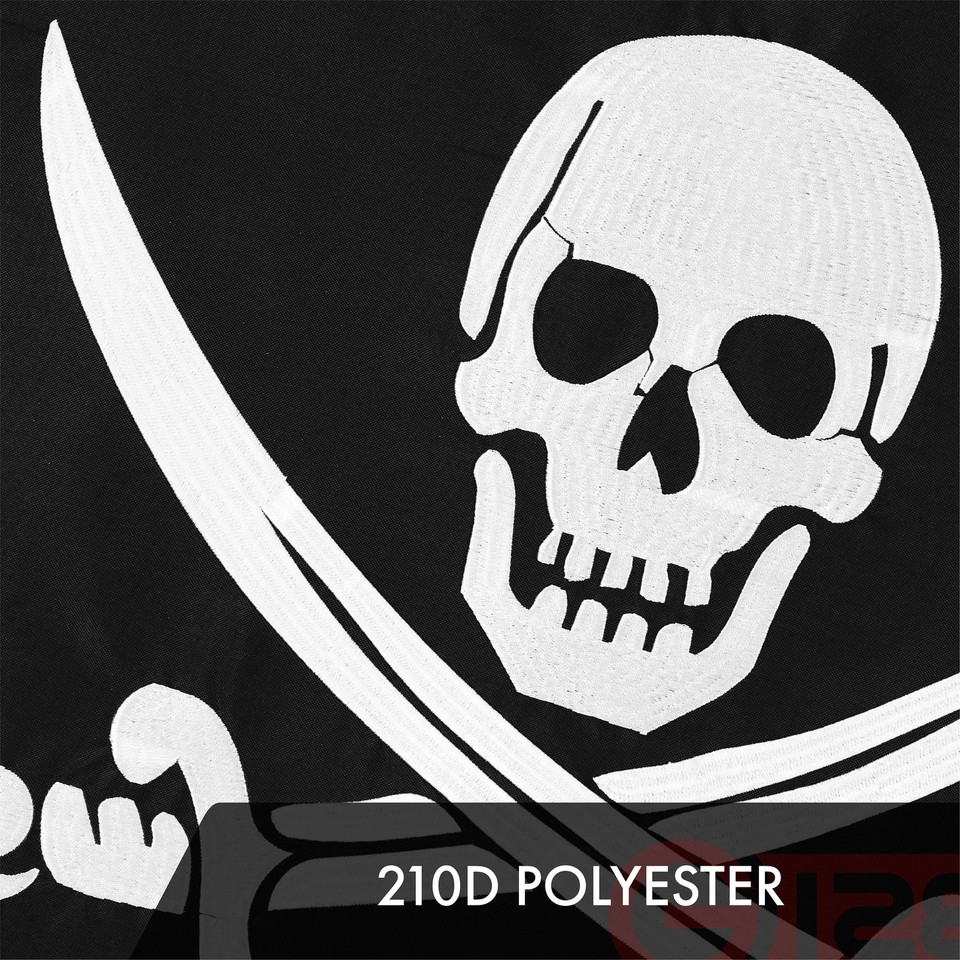 G128 Pirate Jolly Roger Swords Flag 1x1.5 Ft Embroidered 300D Polyester ...