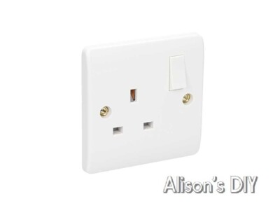 Single Gang Double Pole 13A Socket Outlet Switched CMA035 Single Plug ...