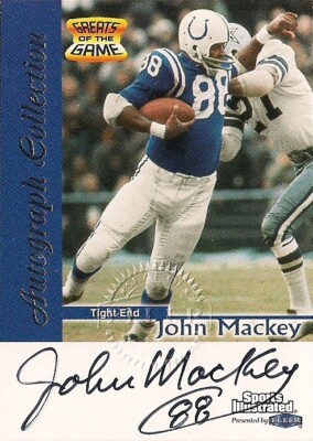 JOHN MACKEY 1999 Sports Illustrated / Fleer Auto Autograph HOF ...