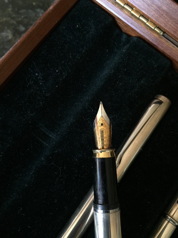 Sterling Silver Pen Set In Box Rollerball Fountain Pencil 5 Pieces ...