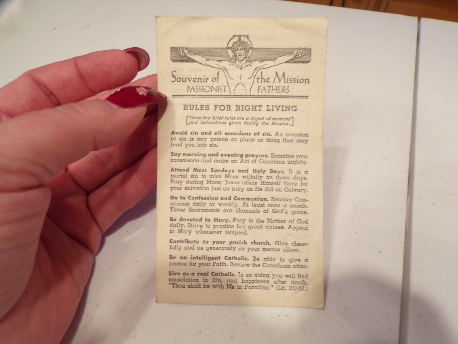 Vtg Religious Pamphlet Sourvenir of the Mission Rules for Right Living ...