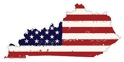 Kentucky State (J18) USA Flag Distressed Vinyl Decal Sticker Car/Truck ...