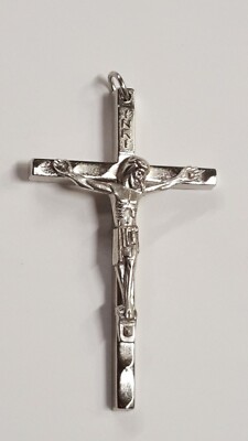 2" Crucifix Pendant Catholic Cross Italian w/ Ring for Chain Italy | eBay