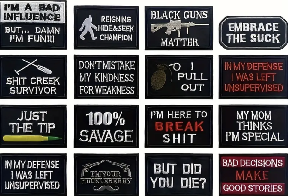 BIKER MOTORCYCLE - FUNNY MEMES - Iron On/Sew-On Embroidered Patches ...