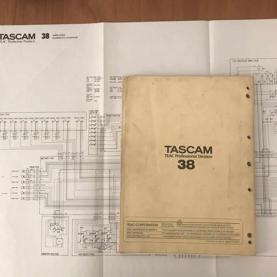 Tascam 38 - reel to reel 8 track tape recorder MANUAL + Diagram - PDF ...