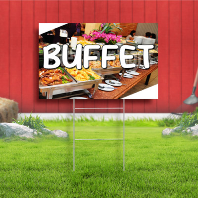 Buffet Coroplast Sign Plastic Indoor Outdoor Yard Sign | eBay