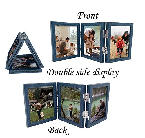 3 Picture Frame 5x7 Photo Collage Frame Hinged Triple Foldable Frame ...