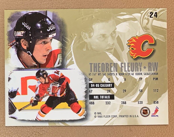 1995-96 Fleer Ultra #24 Theoren Fleury Gold Medallion Calgary Flames | eBay