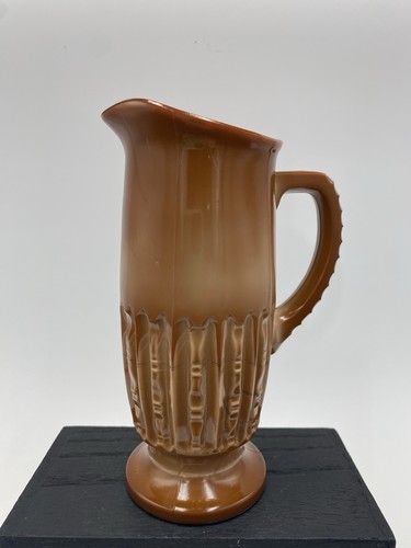 GREENTOWN GLASS CHOCOLATE STRIGAL CREAMER CREAM PITCHER | eBay