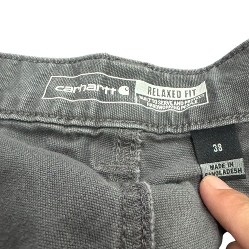 Carhartt Gray Mens 36x8 Rugged Relaxed Fit Canvas Utility Carpenter ...