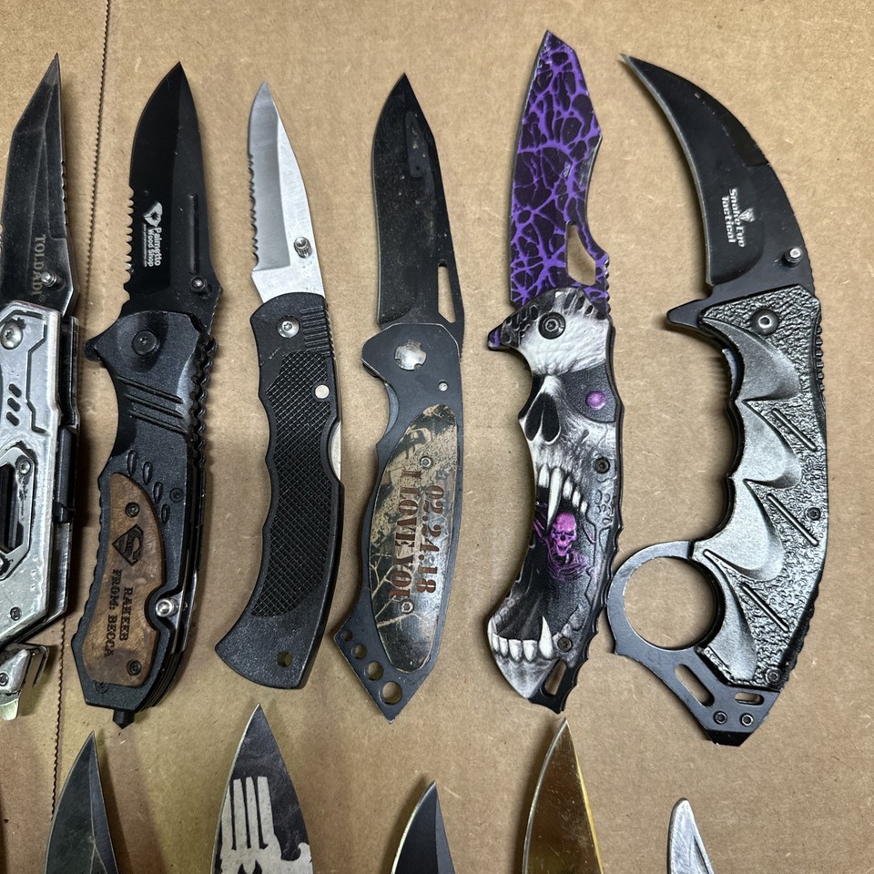 Lot A 20 TSA Confiscated EDC Manual Folding Folder Pocket Knives | eBay