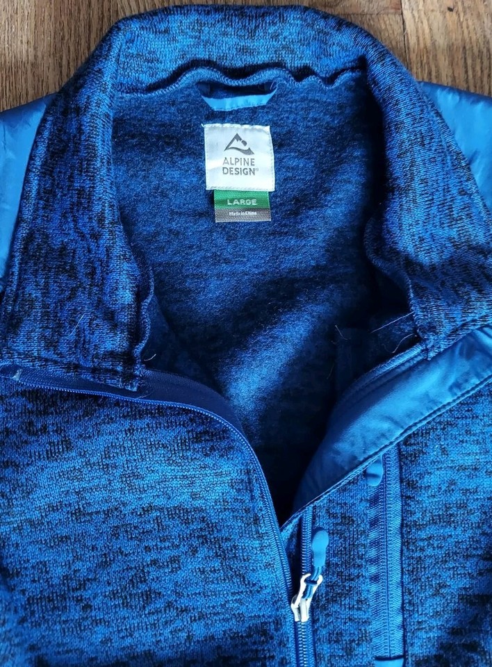 Womens Alpine Designs Vest Size Large Heathered Blue Zip Pocket - Full ...
