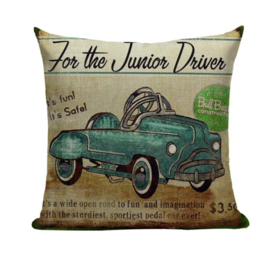 Vintage Car VC5 Junior Driver Retro Classic Automobile Pillow Cover ...