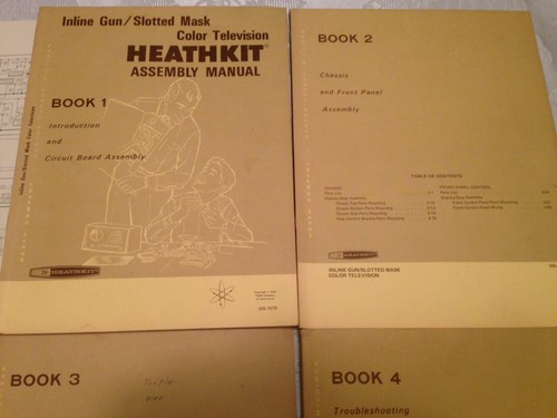 HEATHKIT COLOR TELEVISION MANUALS COMPLETE SET TV INLINE GUN/SLOTTED ...